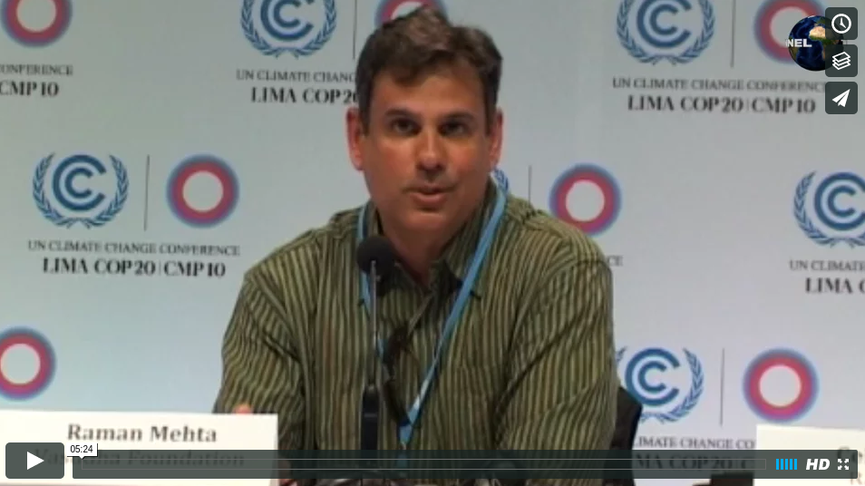COP 20 RAMAN MEHTA ON MITIGATION & ADAPTATION BY DEVELOPED COUNTRIES ...